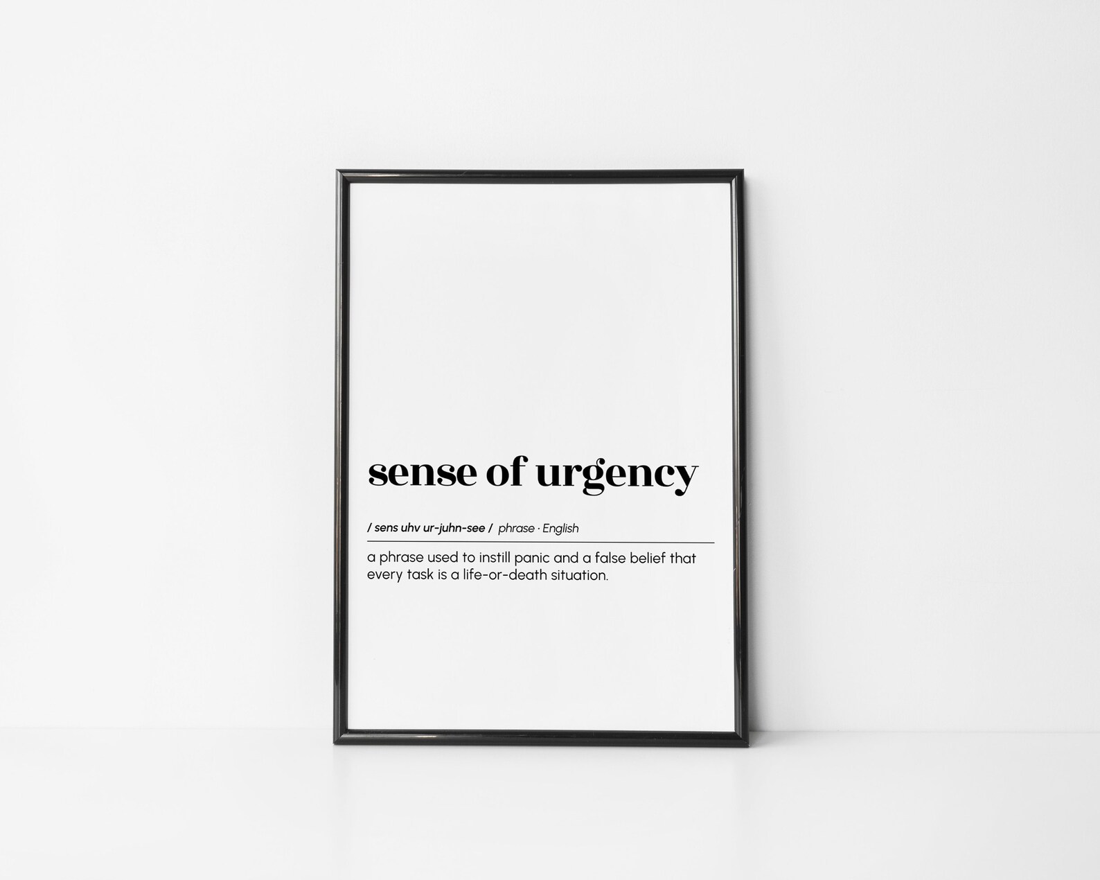 Sense of Urgency, Corporate Jargon, Office Wall Art, Definition Print ...