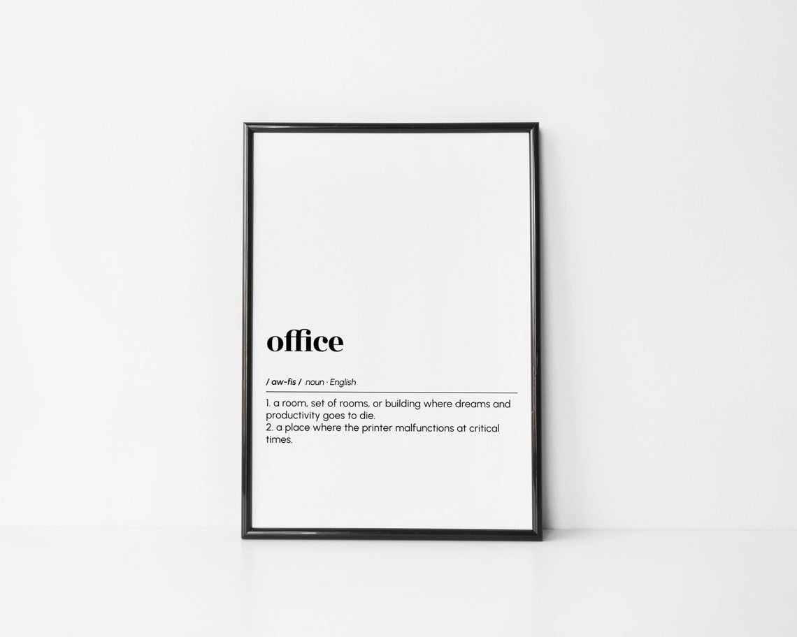 Office Definition Print Funny Office Decor Office Wall Art - Etsy