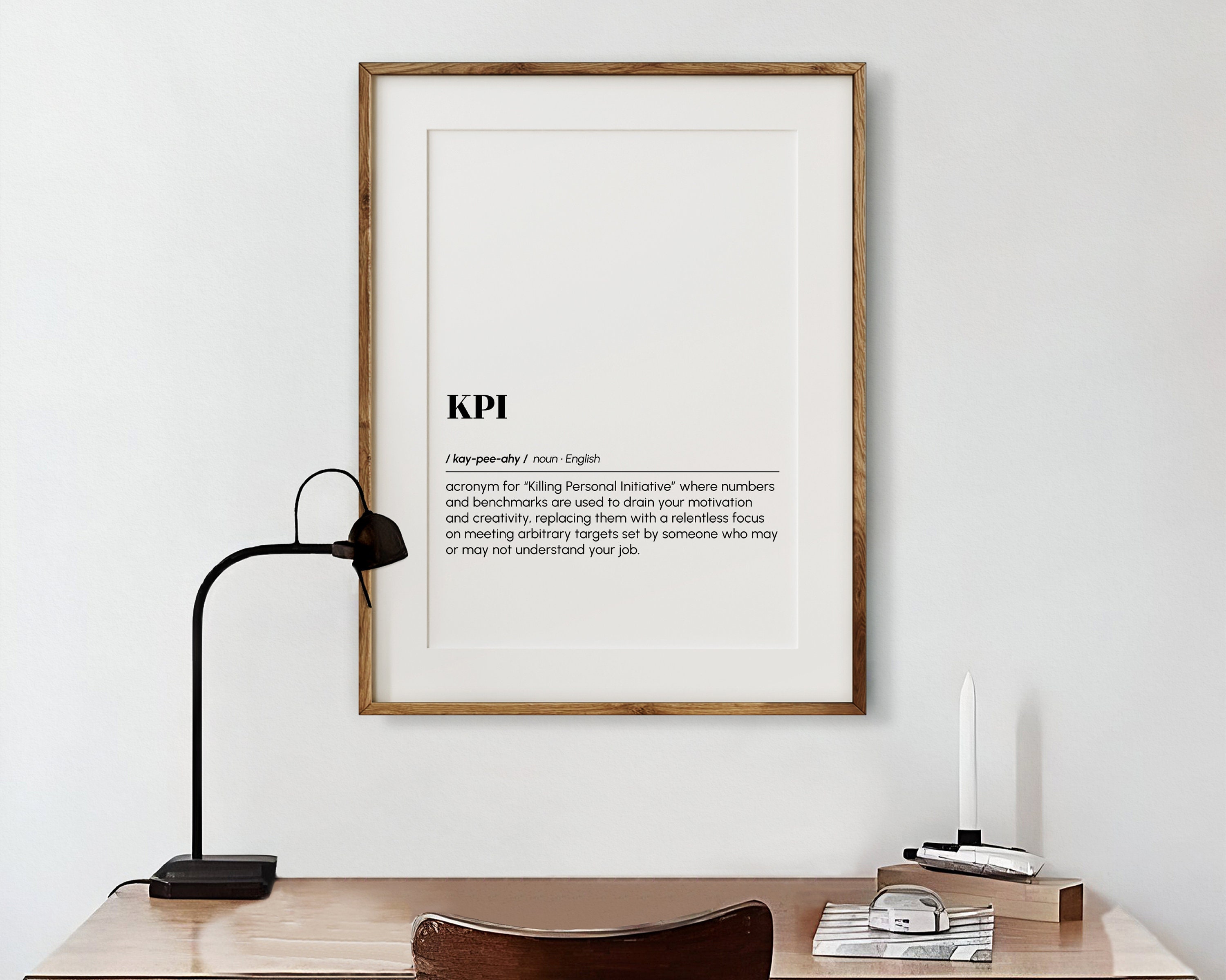 Funny Office Wall Art, KPI Definition Print, Corporate Office Poster ...