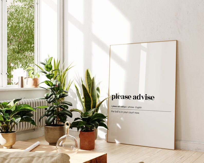 Please Advise, Funny Definition Print, Office Wall Art, Home Office ...