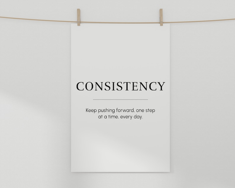 Consistency, Motivational Wall Art, Success Quote Poster, Inspirational ...