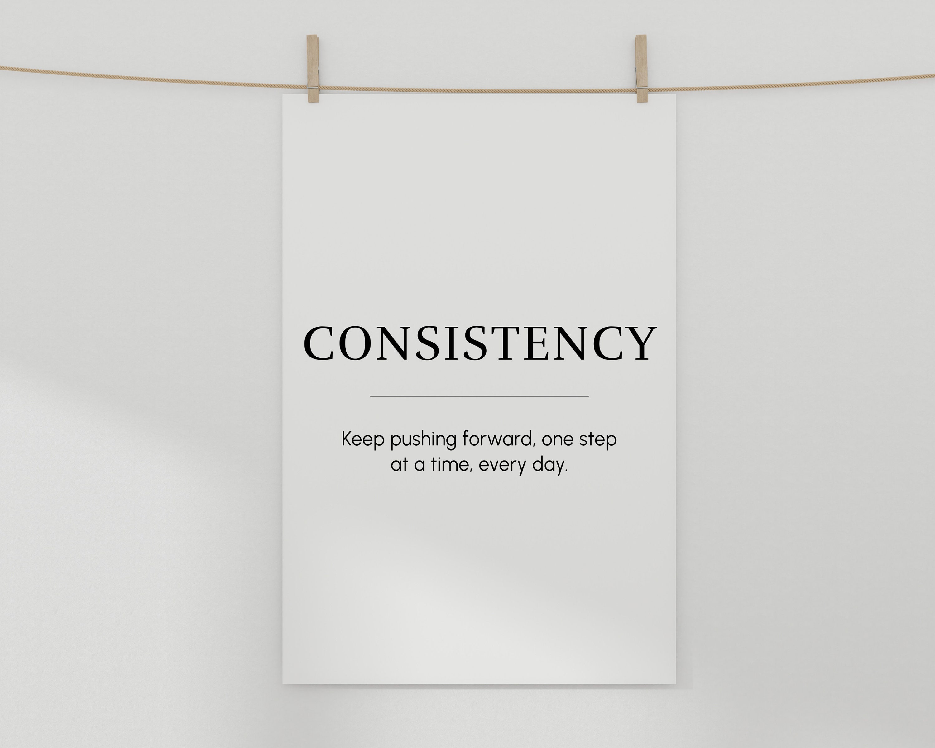 Consistency, Motivational Wall Art, Success Quote Poster, Inspirational ...