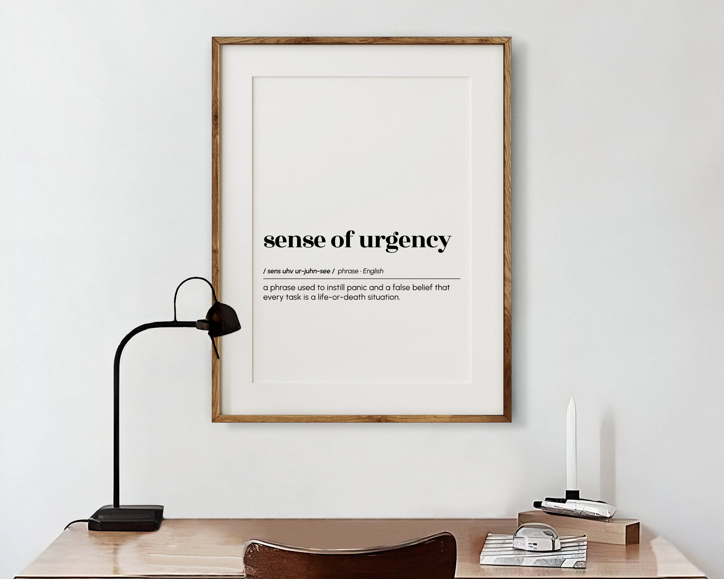 Sense of Urgency, Corporate Jargon, Office Wall Art, Definition Print ...