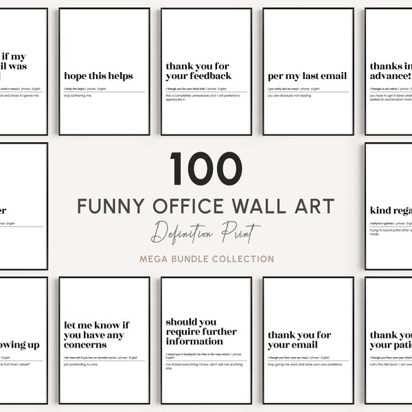 Funny Printable Wall Art Office - Etsy