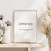 Patience Meaning, Motivational Wall Art, Positive Quote Print, Gift for ...