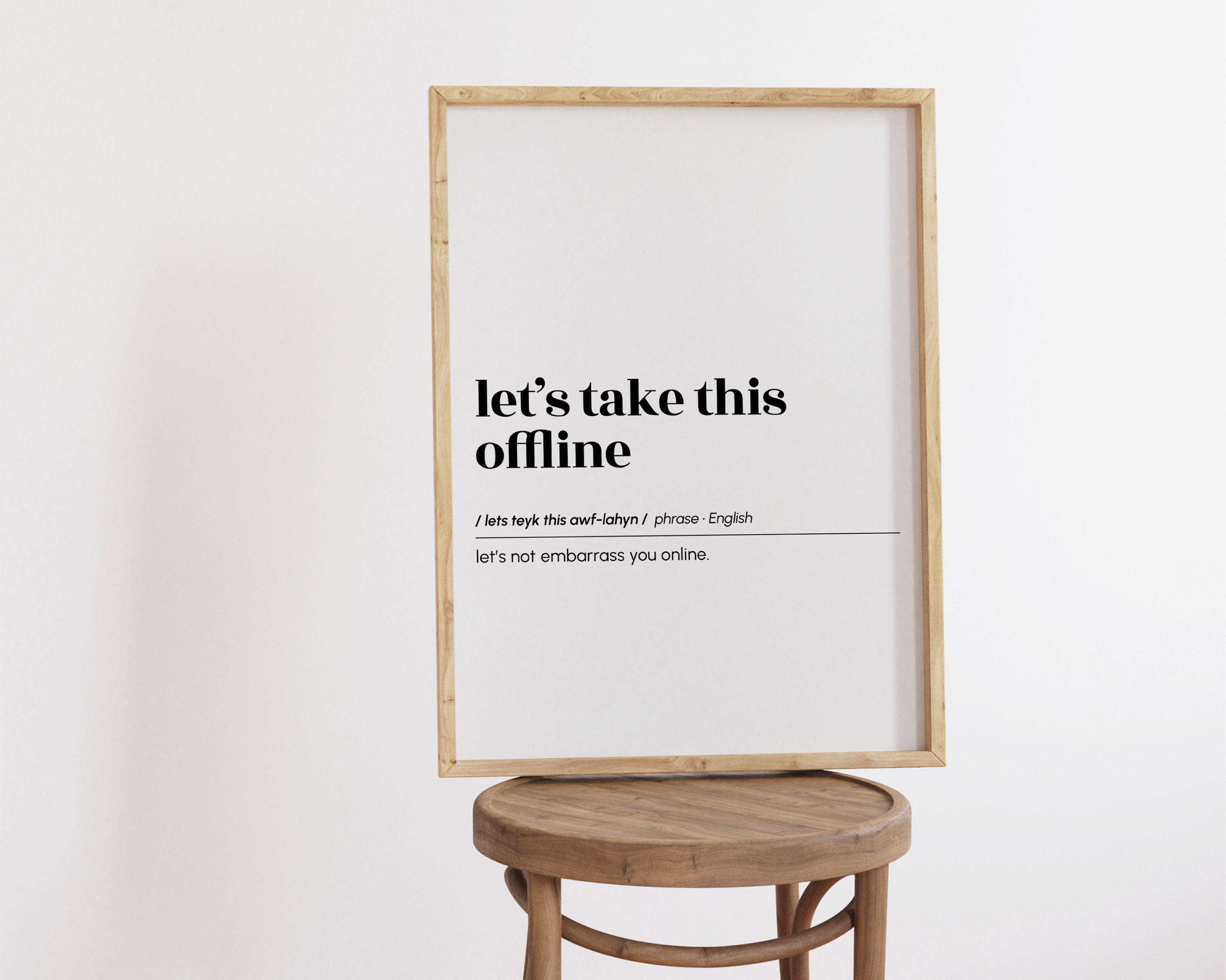 Let's Take This Offline, Funny Definition Print, Office Wall Art, Home ...