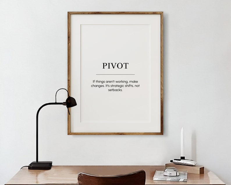 Pivot Meaning, Motivational Wall Art, Hustle Art, Inspiring Gift for ...