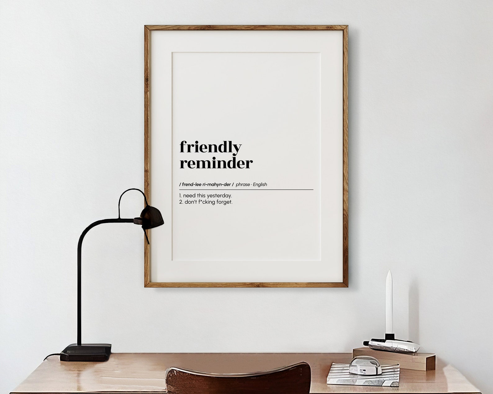Friendly Reminder, Funny Definition Print, Office Wall Art, Home Office ...