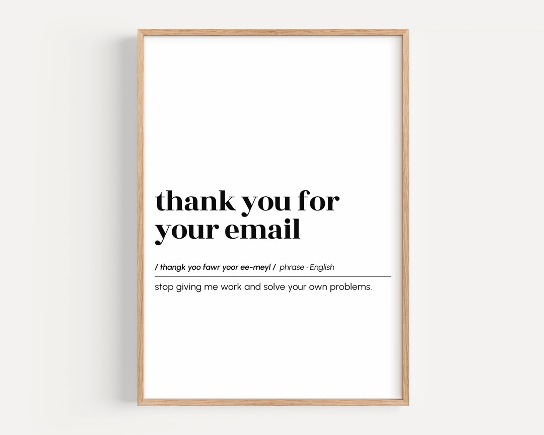 Funny Definition Print, Common Email Phrase, Office Wall Art, Home ...