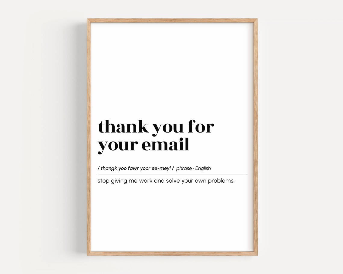 Funny Definition Print, Common Email Phrase, Office Wall Art, Home ...