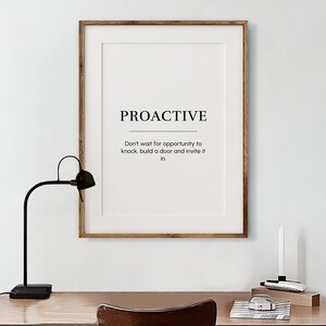 Proactive Meaning, Motivational Wall Art, Hustle Mindset Poster ...