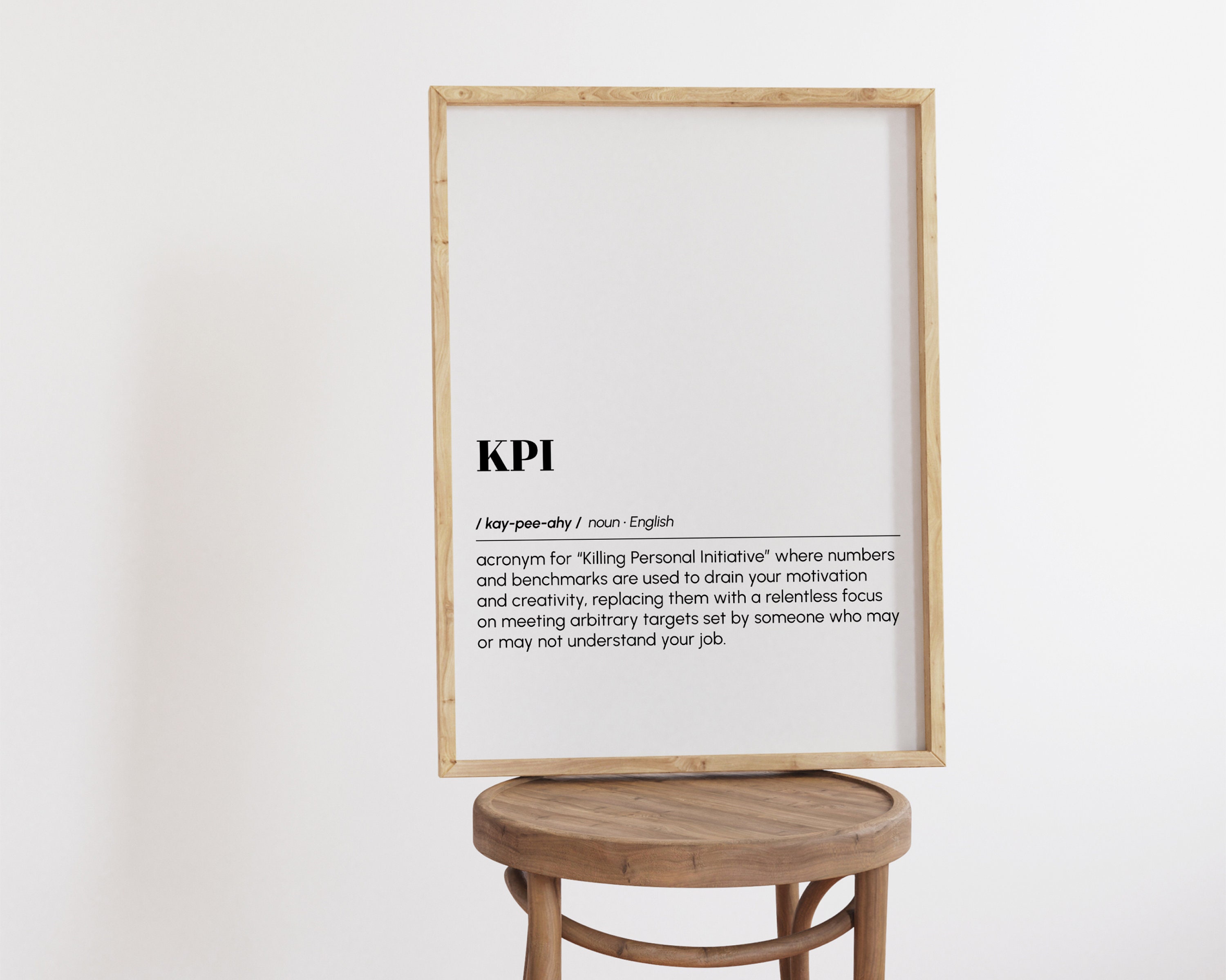 Funny Office Wall Art, KPI Definition Print, Corporate Office Poster ...