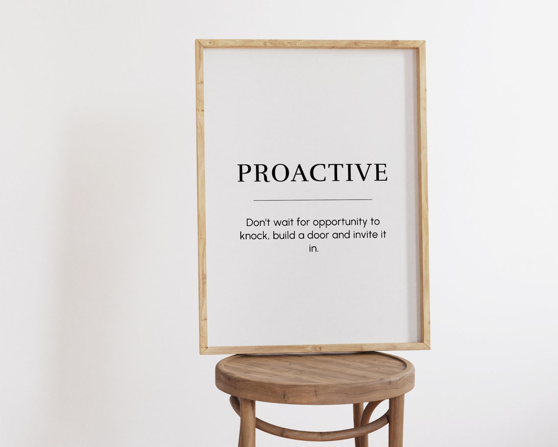 Proactive Meaning, Motivational Wall Art, Hustle Mindset Poster ...