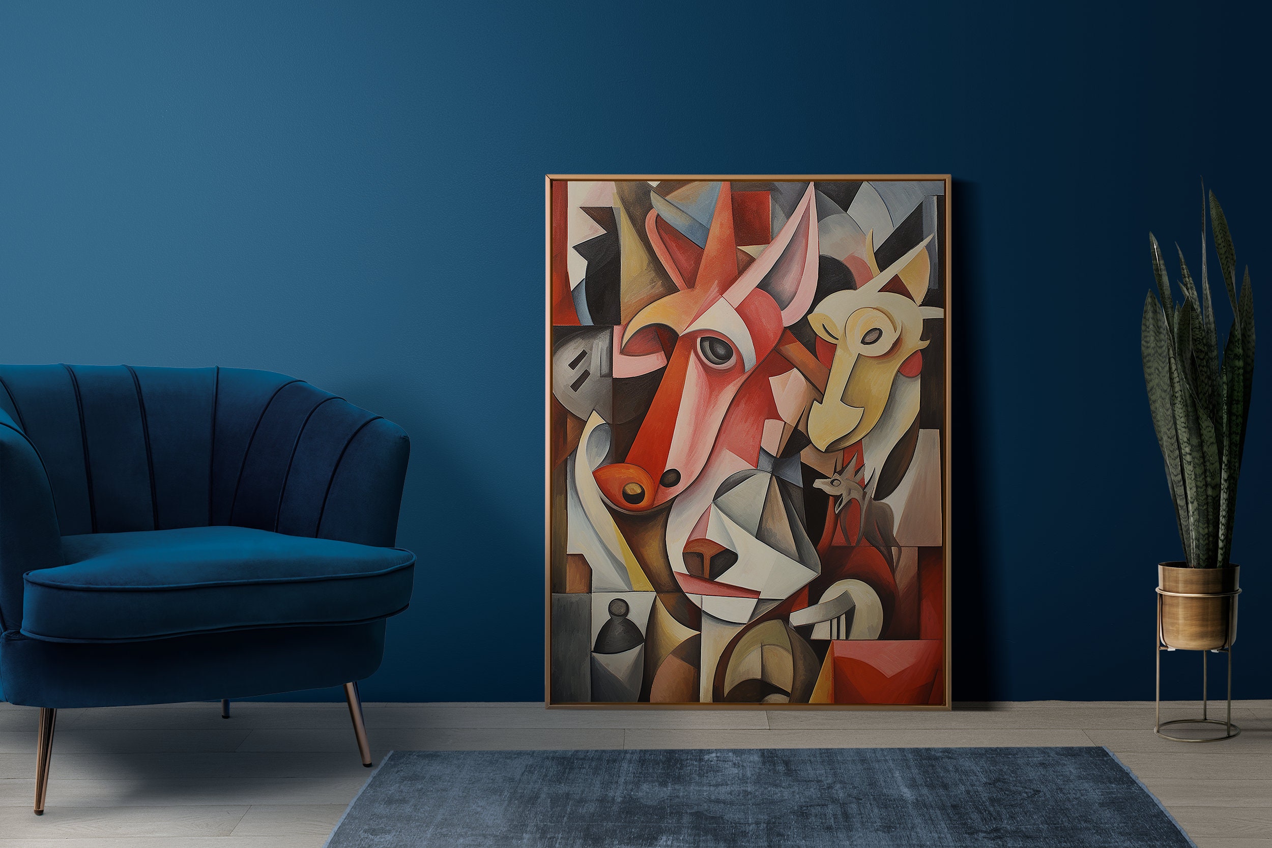 A Cubist Depiction of Animal Farm, Home Decor, Digital Download ...