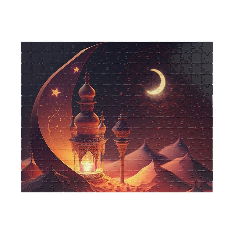Ramadan Lantern Puzzle, Ramadan Crescent Moon Puzzle, Ramadan Fanoos Lantern, Holy Month Gift ...