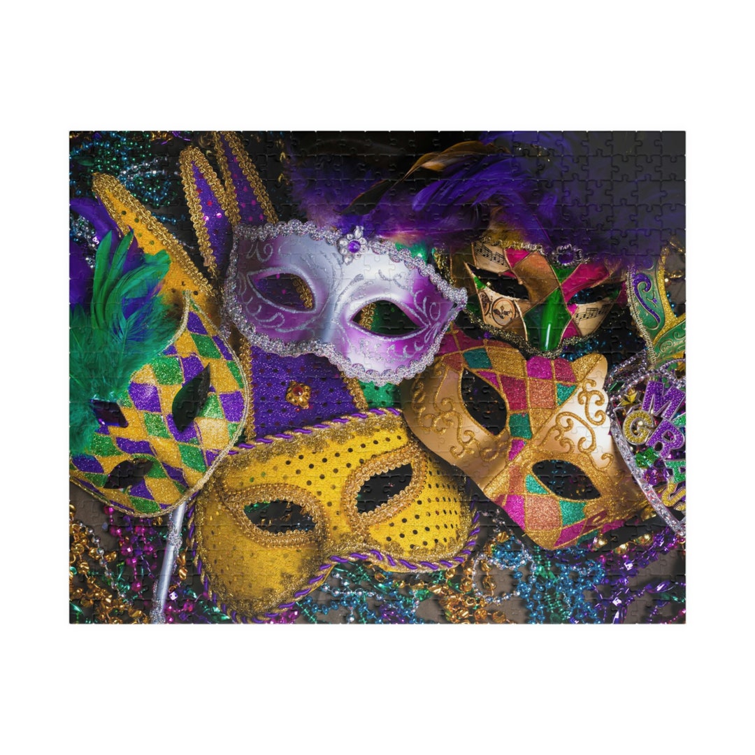 Mardi Gras Mask Jigsaw Puzzle, New Orleans Puzzle, Big Easy, Carnival ...