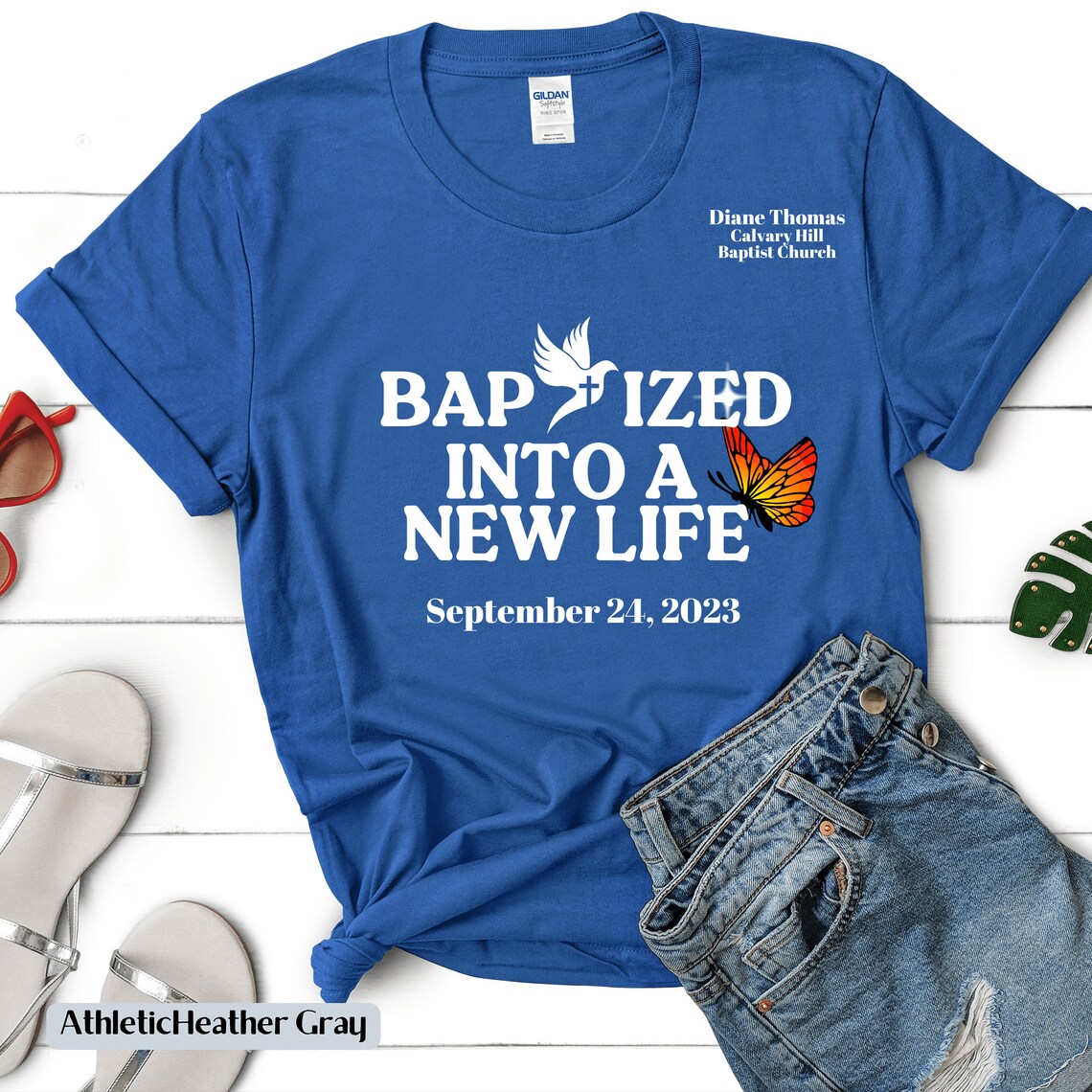 Customized Baptism Shirt, Bible Verse Tshirt, Acts 2:38, Christian T ...