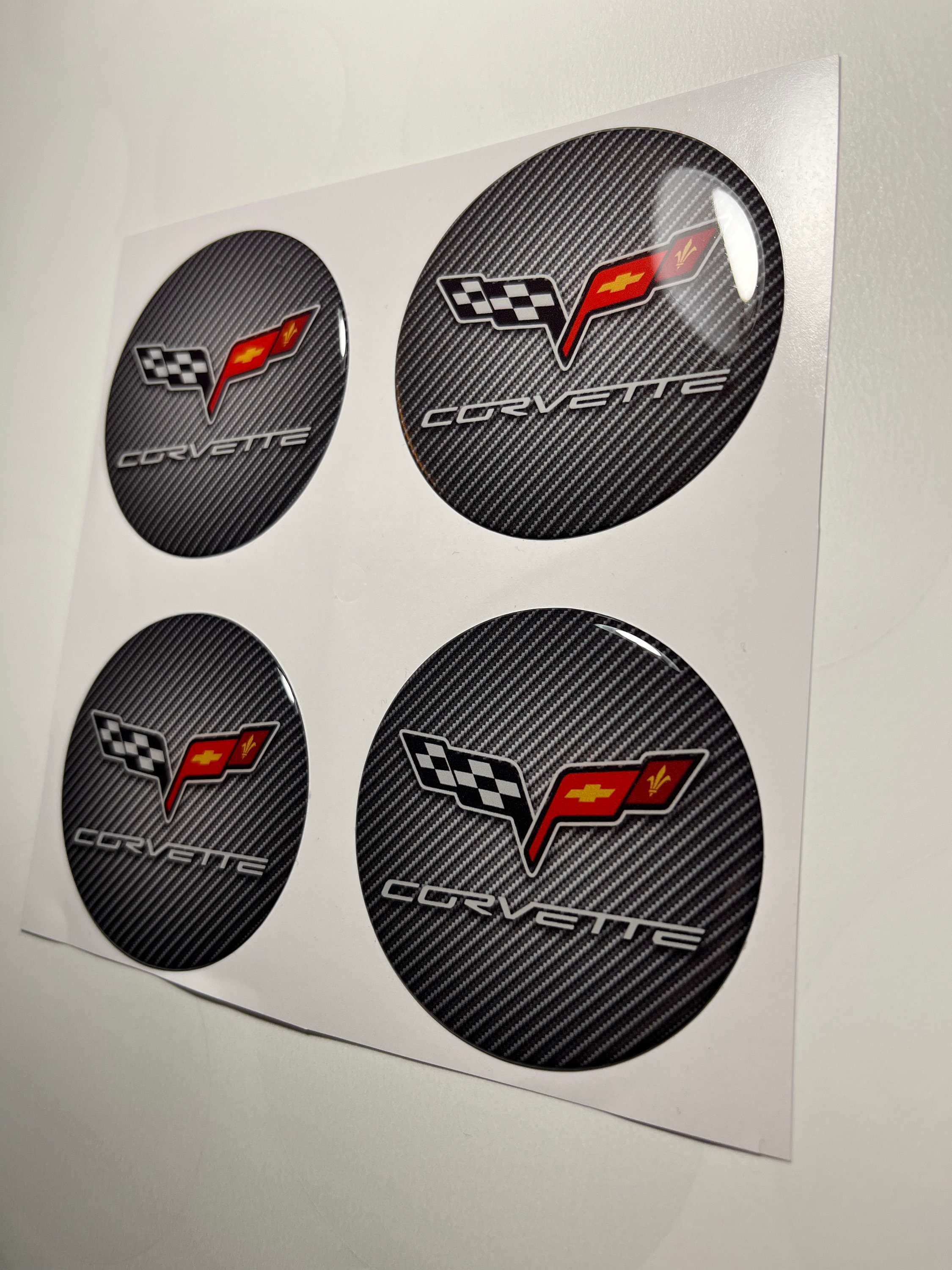 Corvette Decals Center Wheel Caps Self-adhesive Stickers Logo Emblem ...