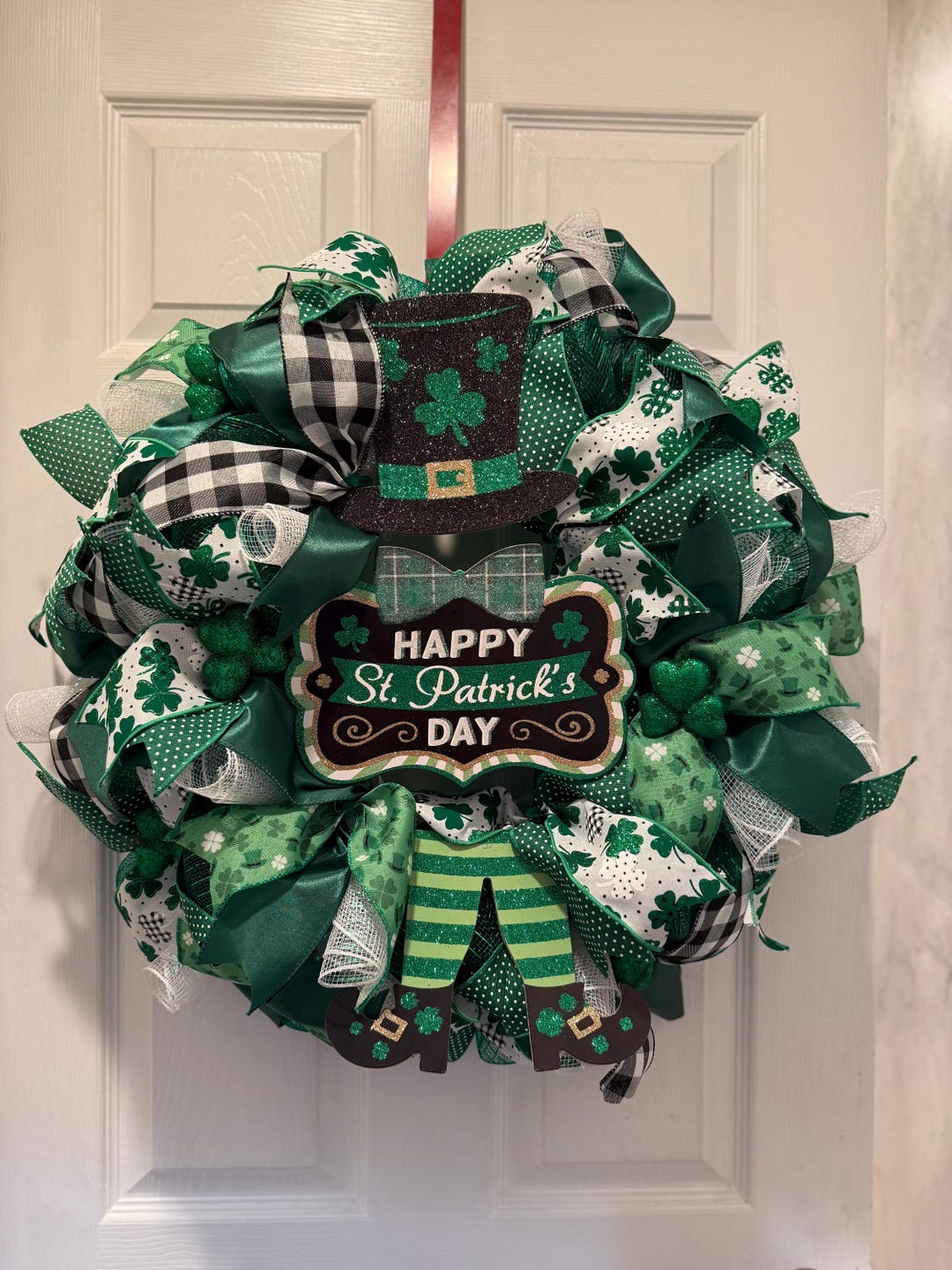Leprechaun Happy St Patricks Day XL Wreath Irish Luck Decor Leprechaun ...