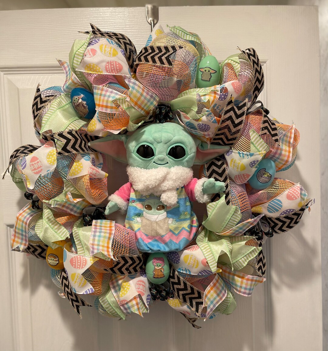 Star Wars Mandalorian Grogu Wreath XL Decoration Easter W FREE Mini ...