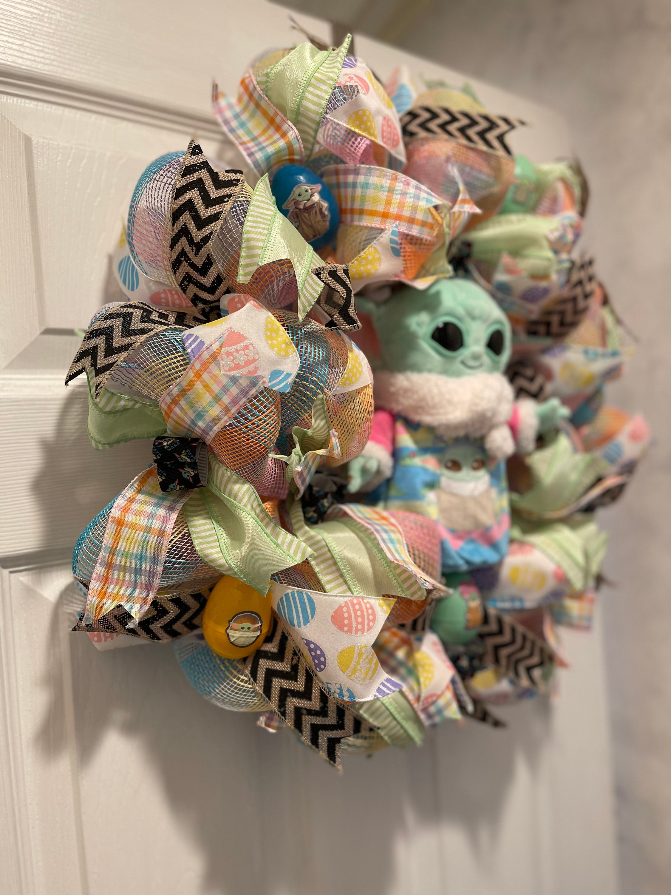 Star Wars Mandalorian Grogu Wreath XL Decoration Easter W FREE Mini ...