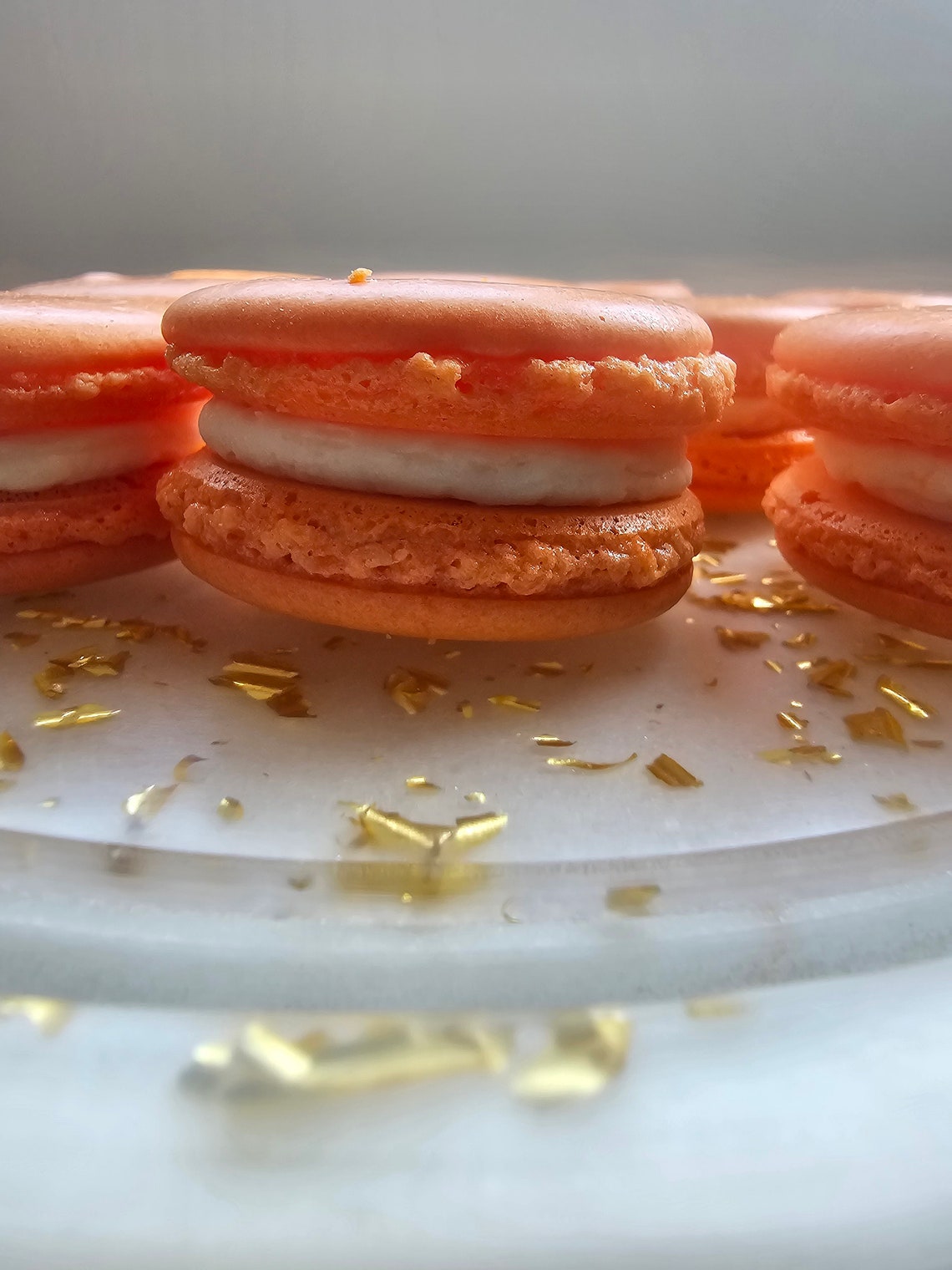 Large Summer Orange Cream Macarons Homemade Handmade French Cookies - Etsy
