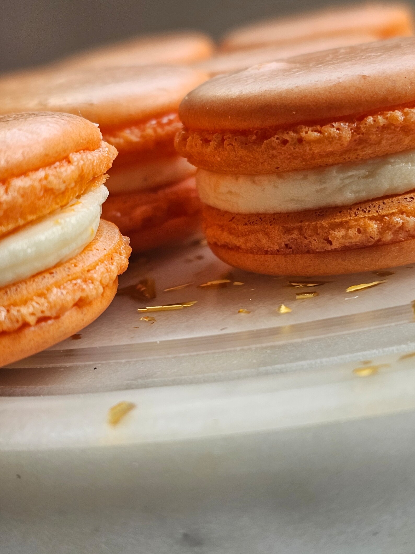 Large Summer Orange Cream Macarons Homemade Handmade French Cookies - Etsy