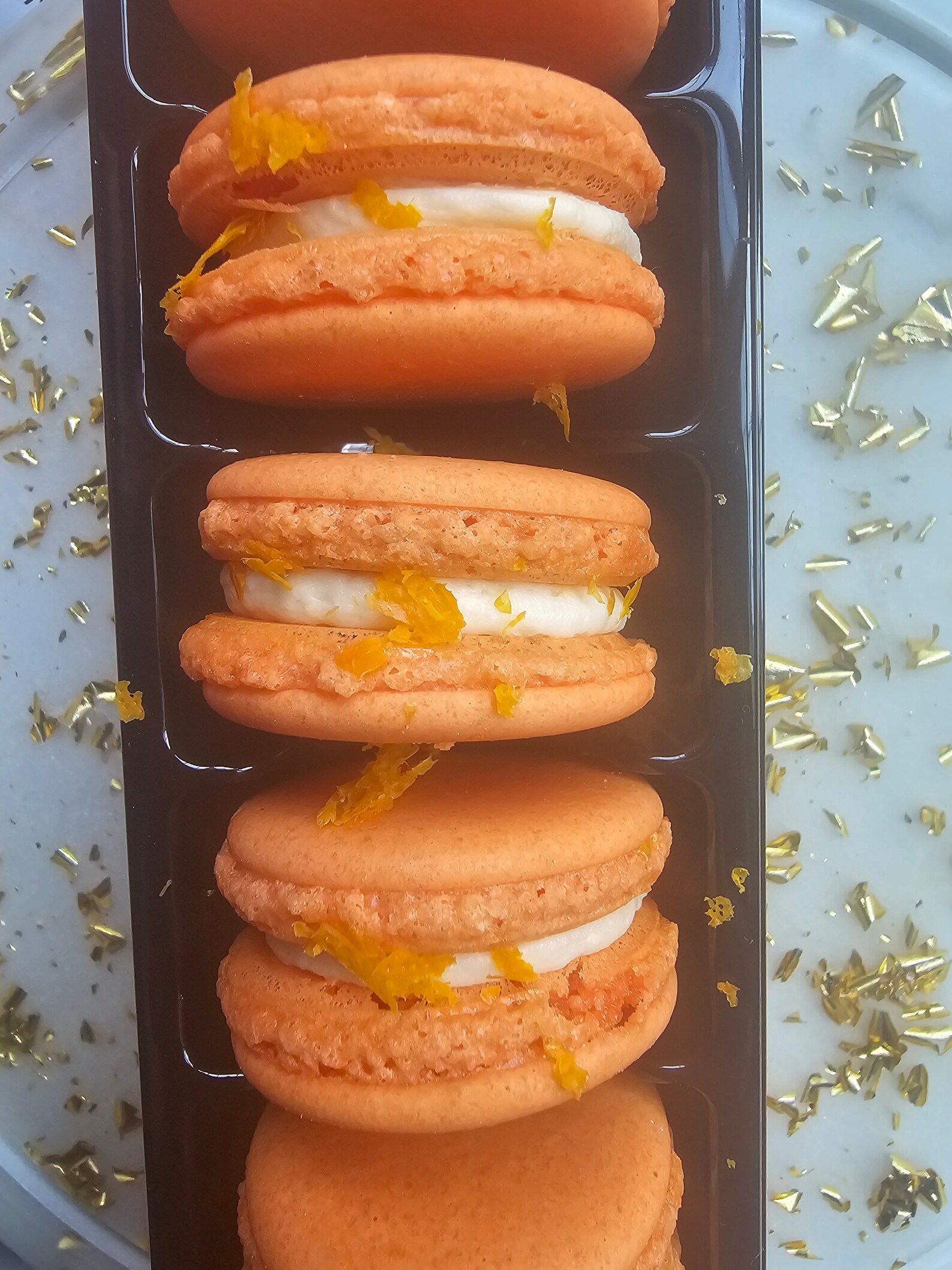 Large Summer Orange Cream Macarons Homemade Handmade French Cookies - Etsy