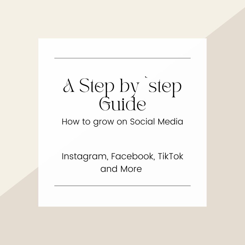 Social Media Growth Guide, Instagram, Facebook, Tiktok, Social Media ...