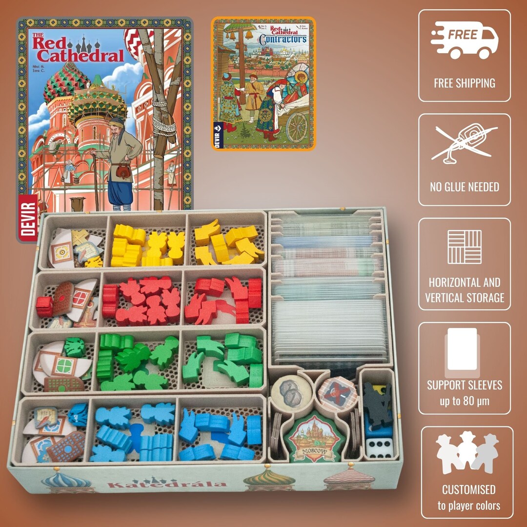 The Red Cathedral - 3D Printed Wood Insert | Board Game Organizer ...