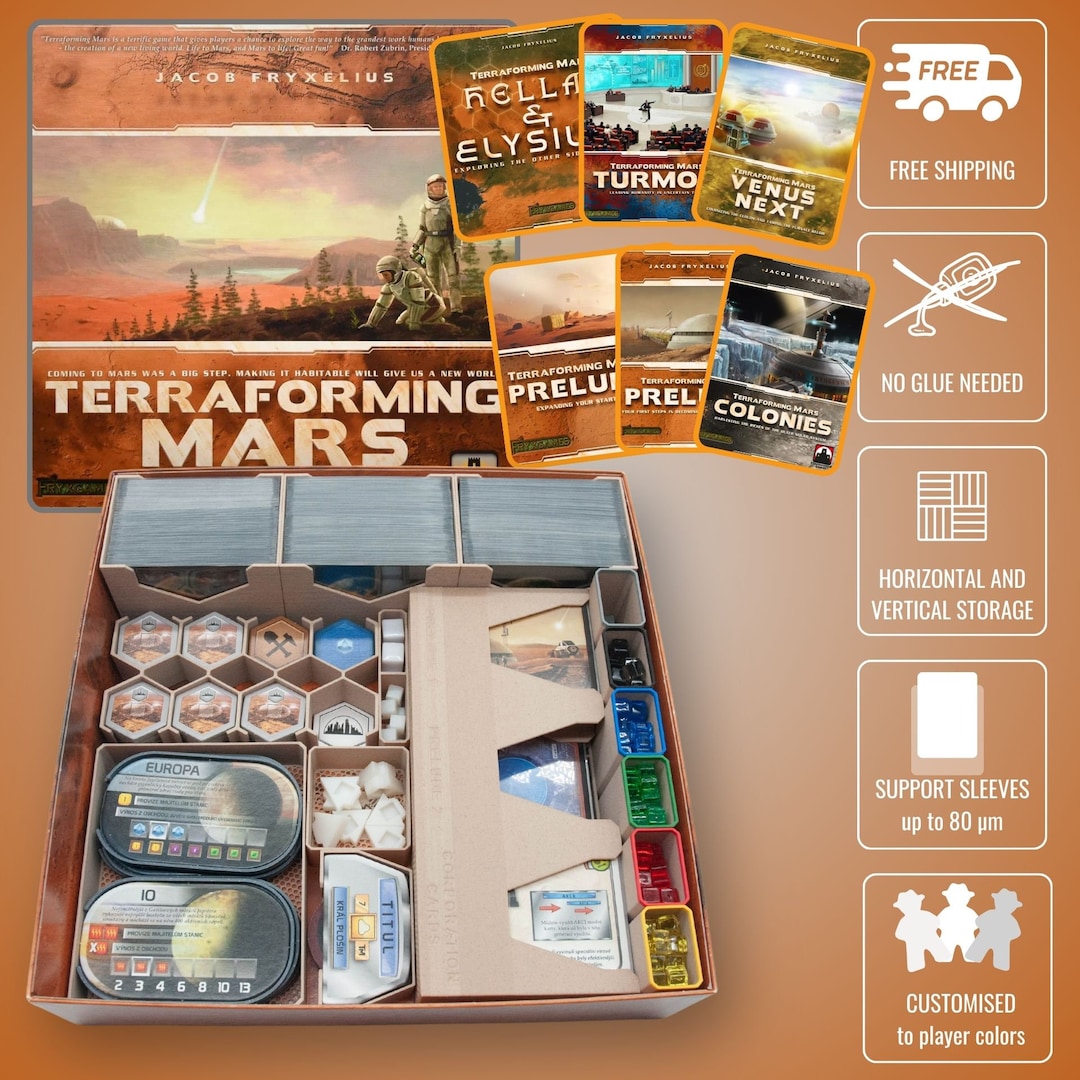 Terraforming Mars - 3D Printed Wood Insert | Board Game Organizer ...