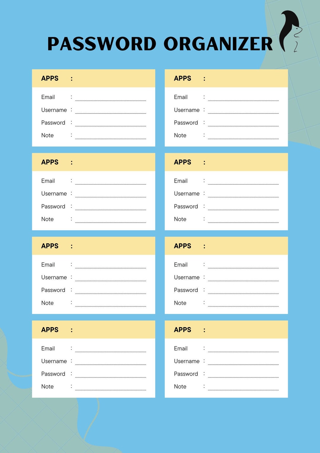 Simple Password Organizer - Etsy