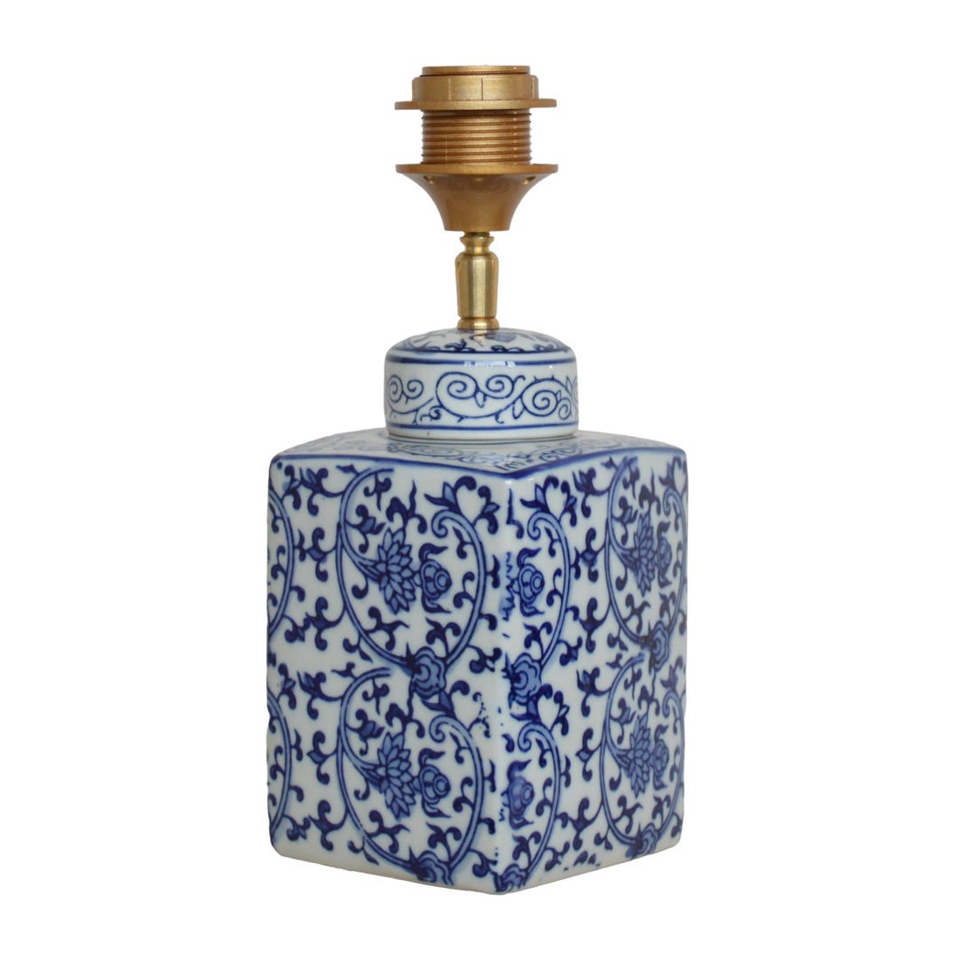 Lamp Base Blue White Ceramic Classic Style for Bedroom or Living Room ...