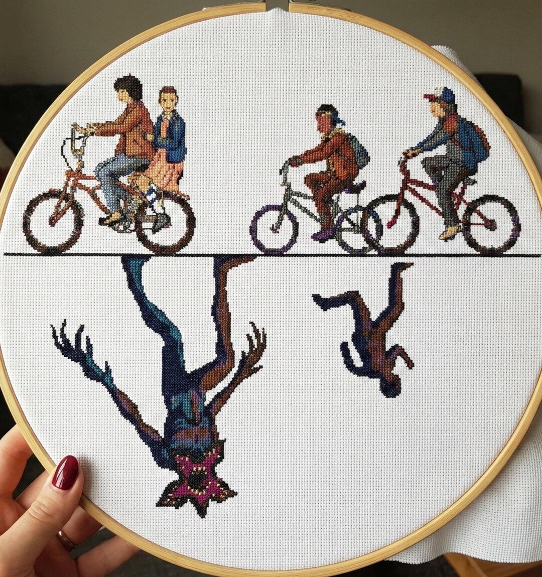 Stranger Things Cross Stitch Pattern PDF, Upside Down Scene - Etsy