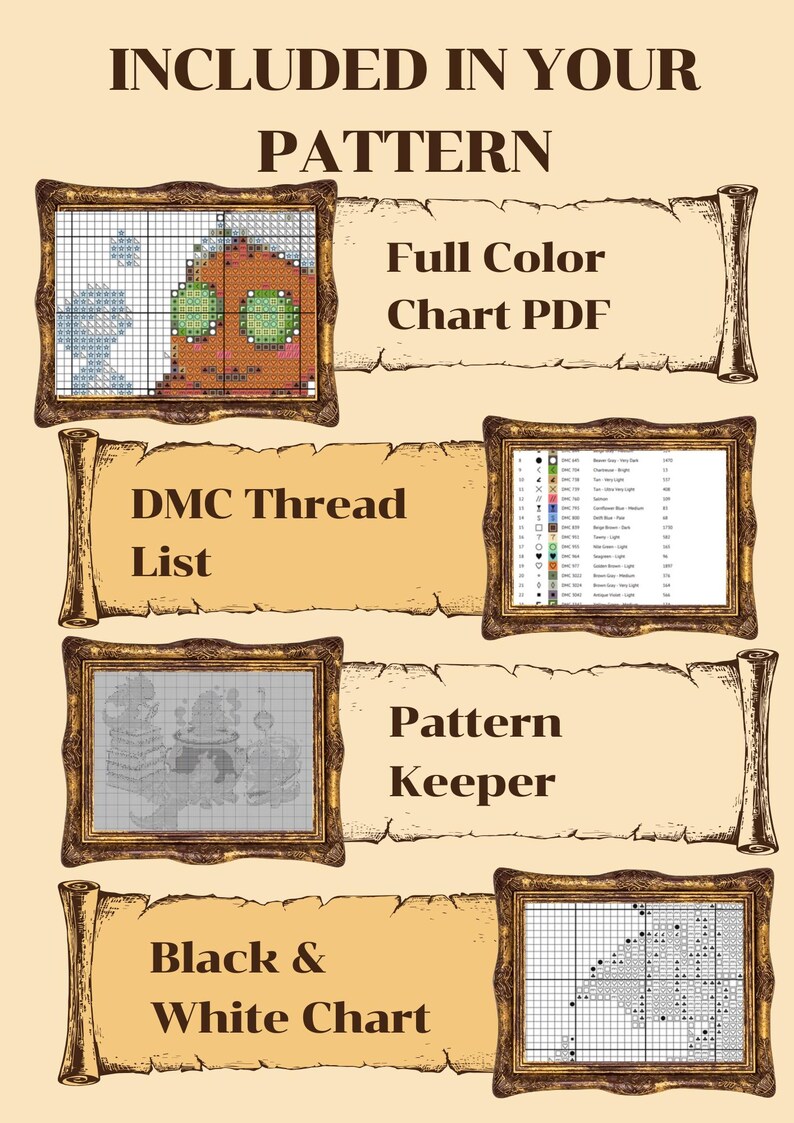 Dragon Witchcraft Cross Stitch Pattern Fantasy Scene With Books ...
