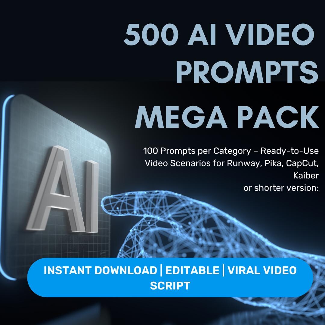 AI Video Prompts Mega Pack: 500+ Viral Ideas (PDF Download) - Etsy