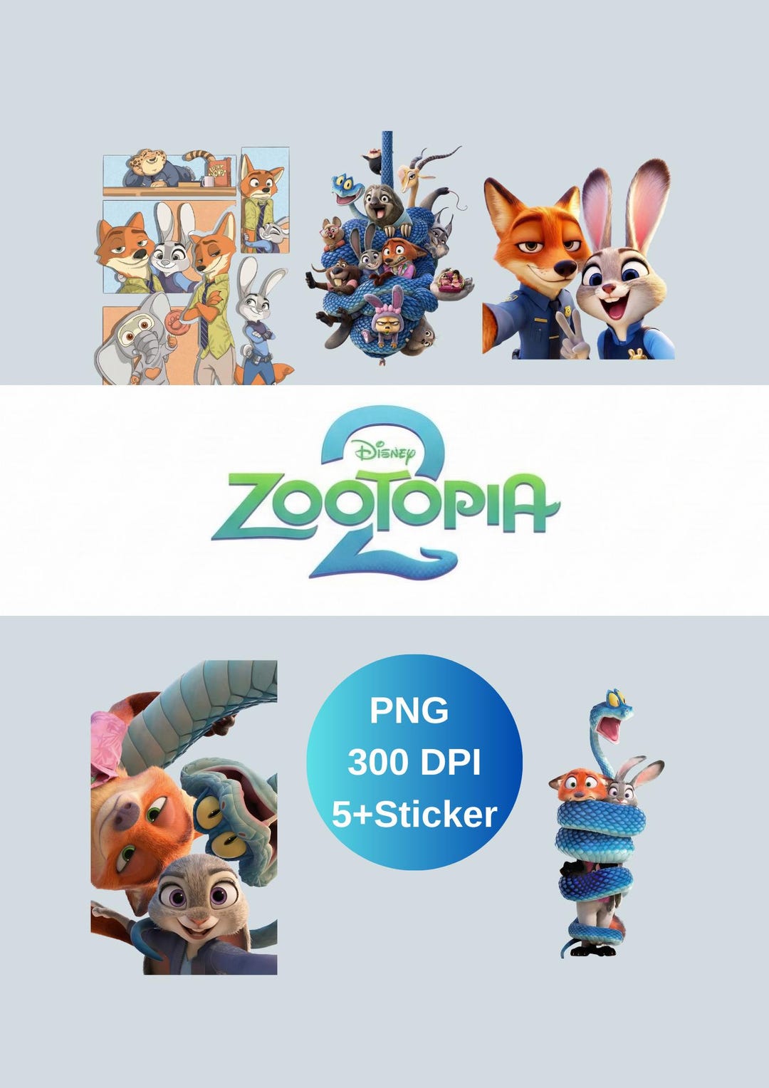 Zootopia 2 Png Bundle Transparent Background 5 Sticker Pack - Etsy