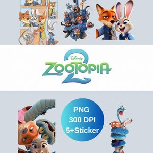 Zootopia 2 Png Bundle Transparent Background 5 Sticker Pack - Etsy
