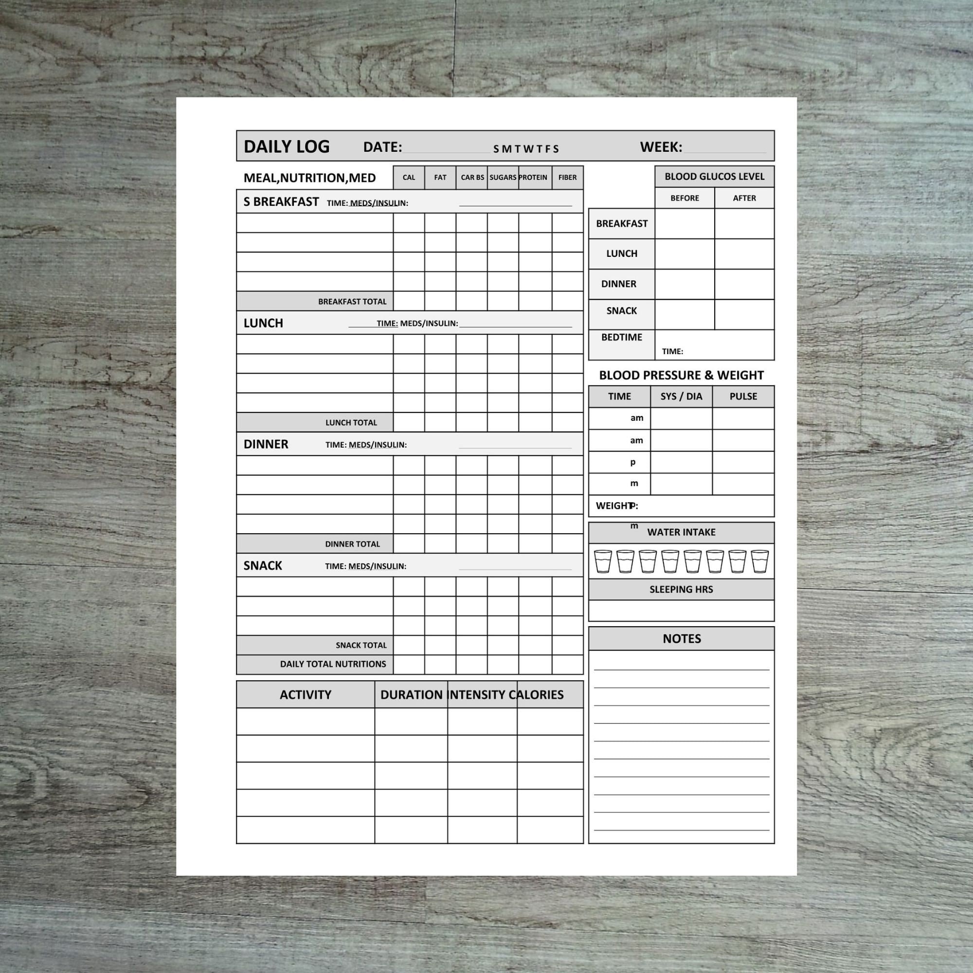 DIGITAL DOWNLOAD Blood Sugar Tracker, Type 2 Diabetes Journal ...