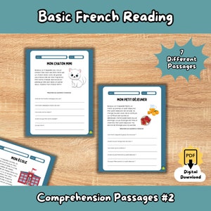 Basic French Reading Comprehension #2 (french Learning, Classroom ...