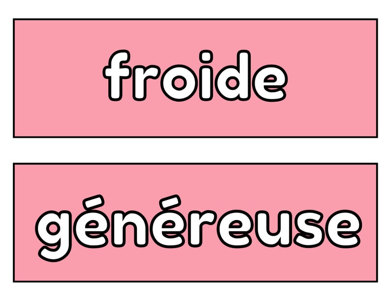 French Adjectives for Classroom Word Walls french Vocabulary, Classroom ...