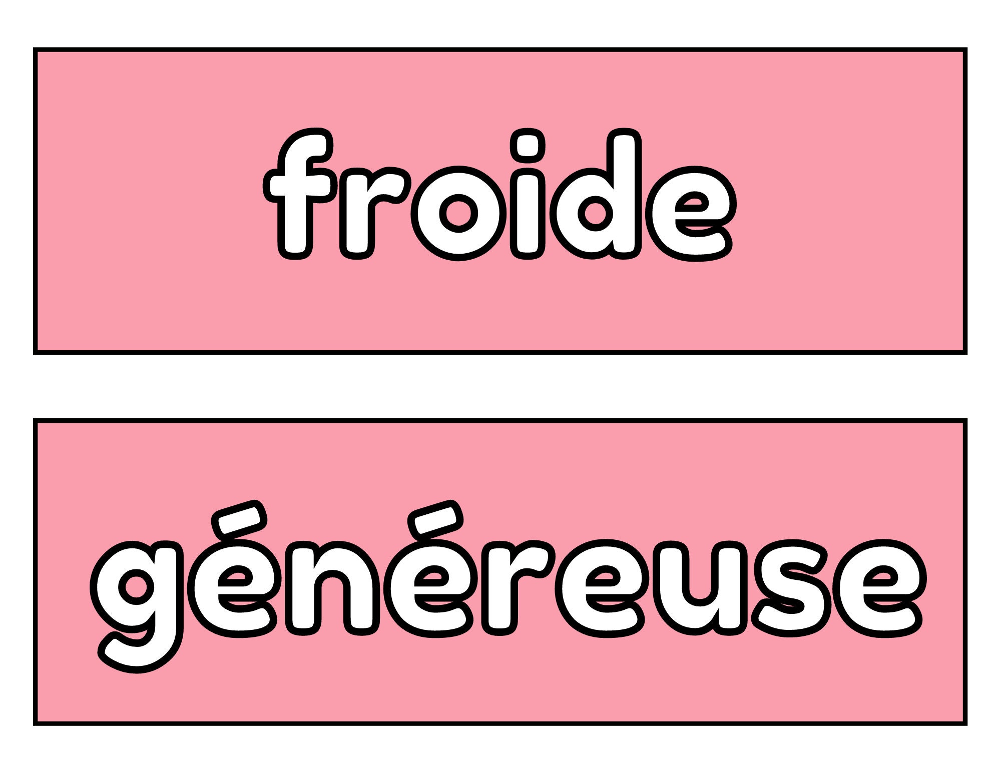 French Adjectives for Classroom Word Walls (french Vocabulary ...