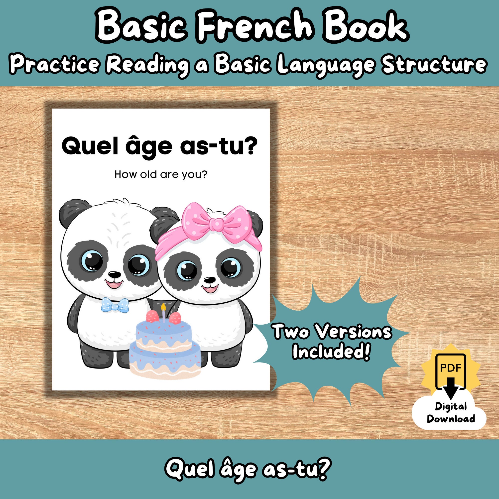 Quel âge As-tu basic French Language Structure Book, FSL Classroom ...