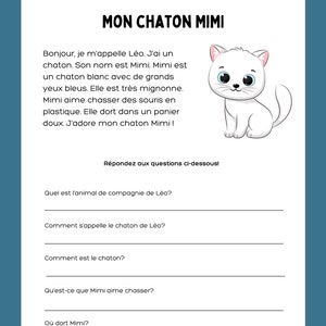 Basic French Reading Comprehension #2 (french Learning, Classroom ...