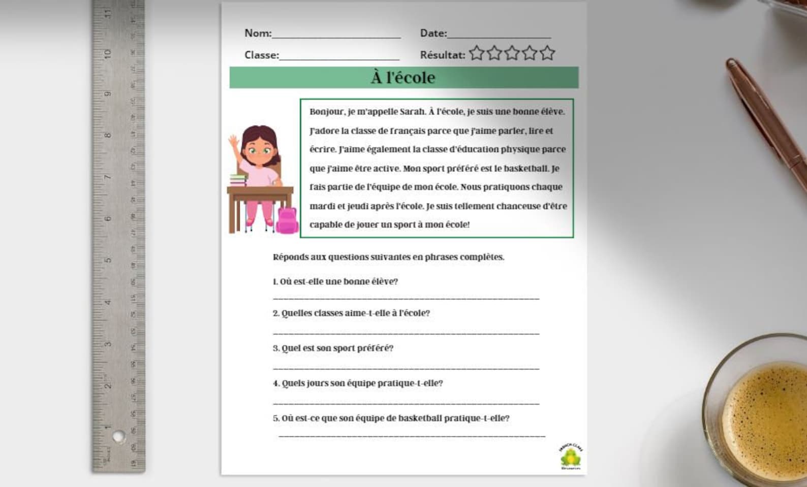 Basic French Reading Comprehension french Learning Classroom - Etsy