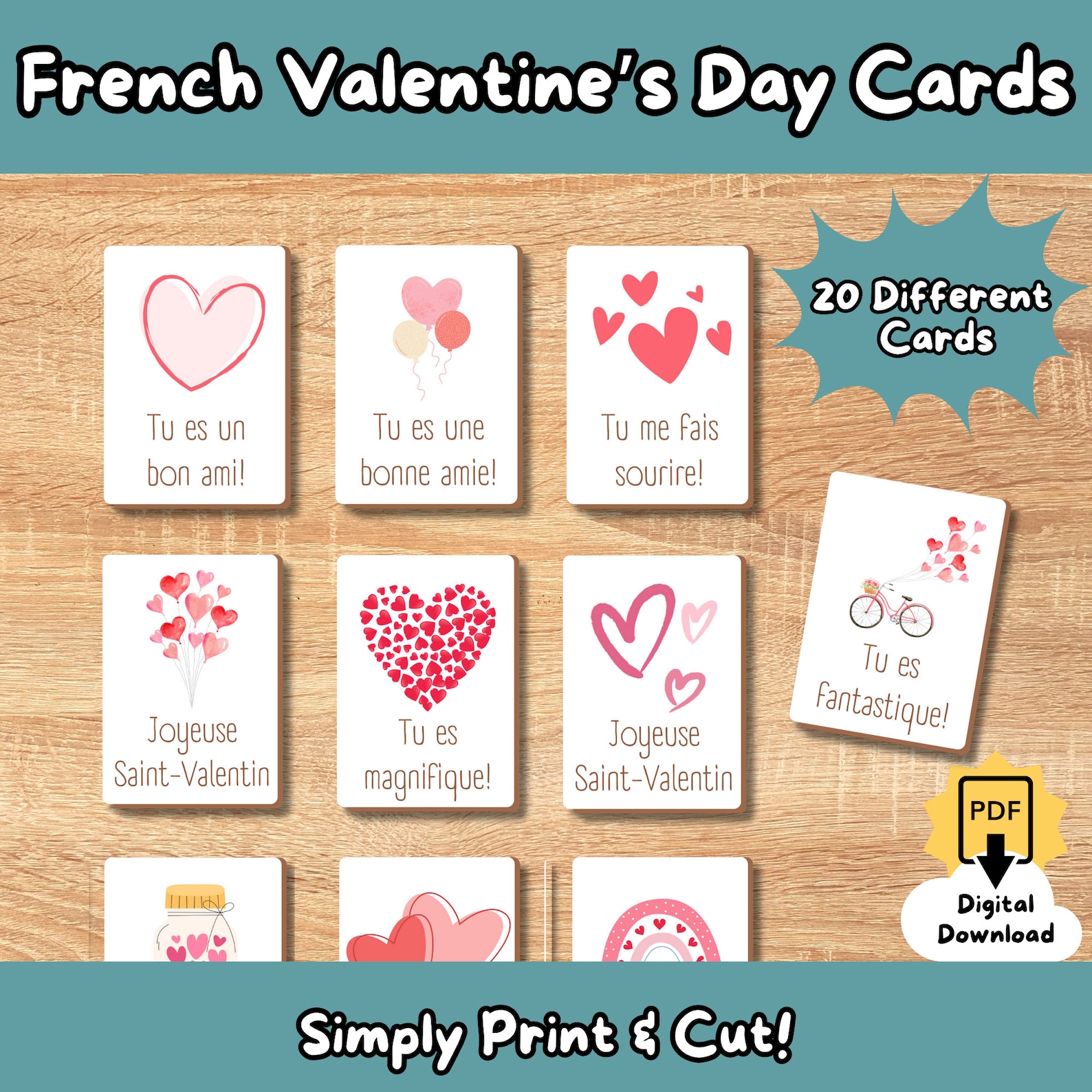 French Valentine's Day Cards (classroom Resources, Learn French, French ...