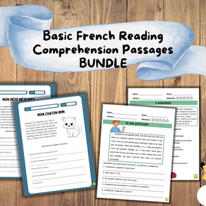 BUNDLE Basic French Reading Comprehensions (french Learning, Classroom ...