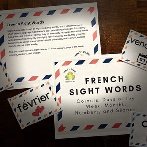 French Sight Word Flashcards (BUNDLE 6-10) - Basic French Learning ...