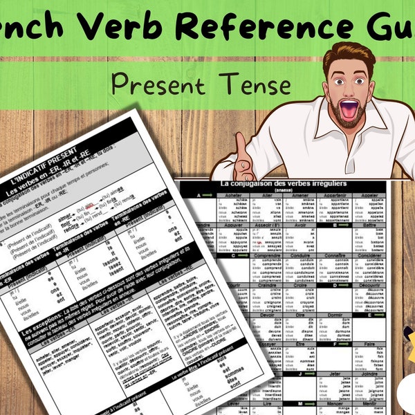 Present Tense Chart - Etsy