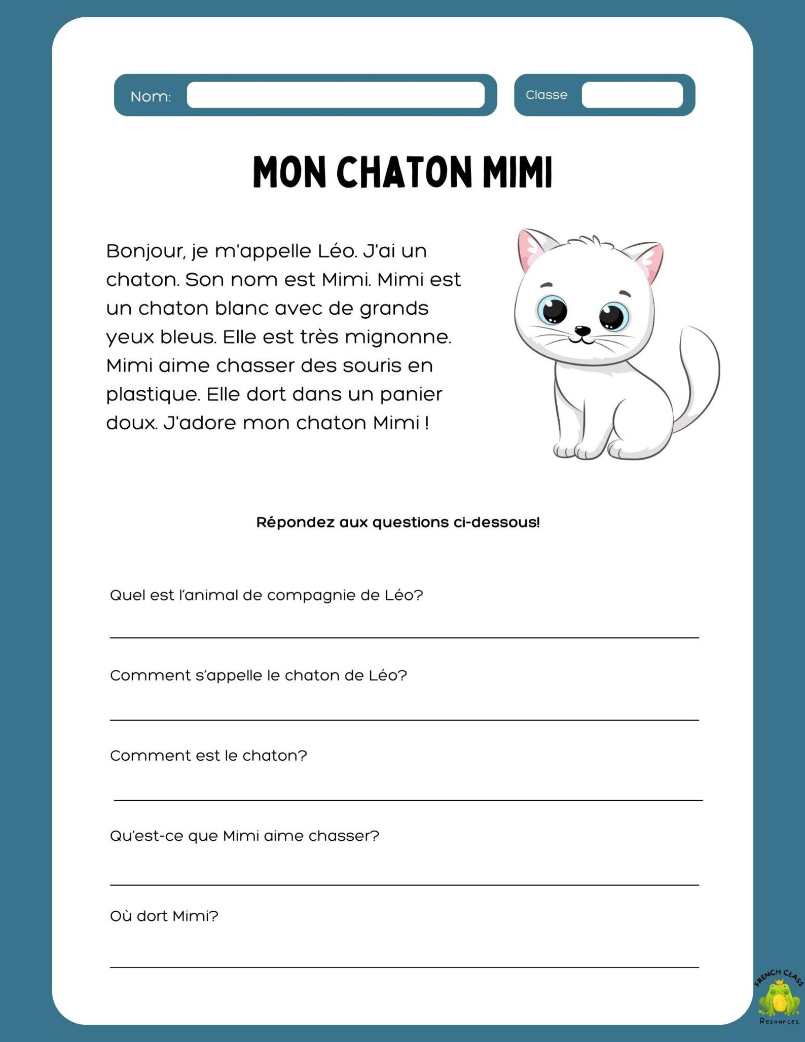 BUNDLE Basic French Reading Comprehensions (french Learning, Classroom ...